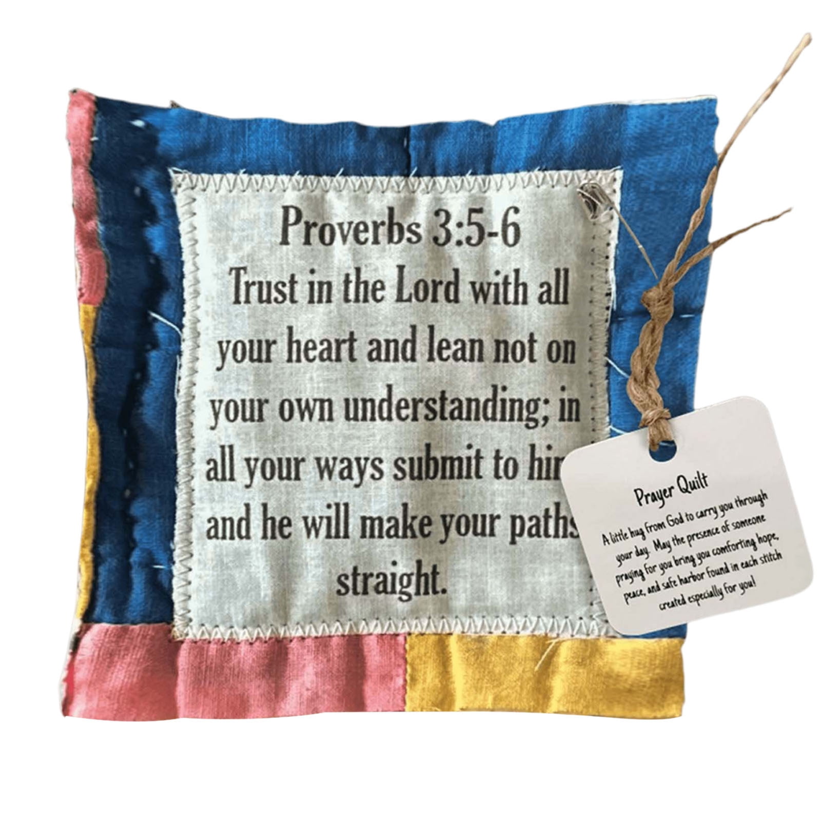 Prayer Quilt with Cross Inside 3.9"x3.9"Handmade Sew Individually ...