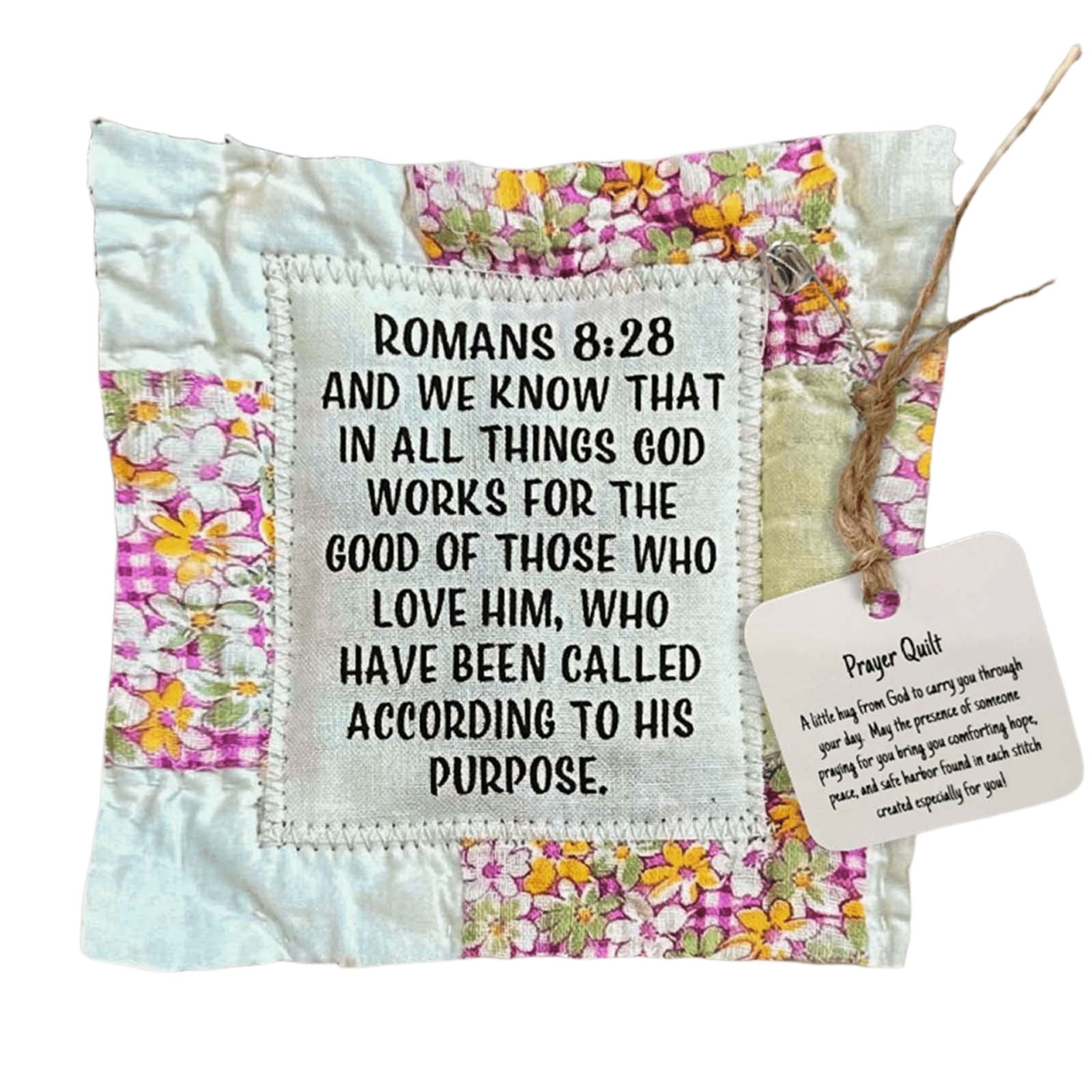 Prayer Quilt with Cross Inside 3.9"x3.9"Handmade Sew Individually ...