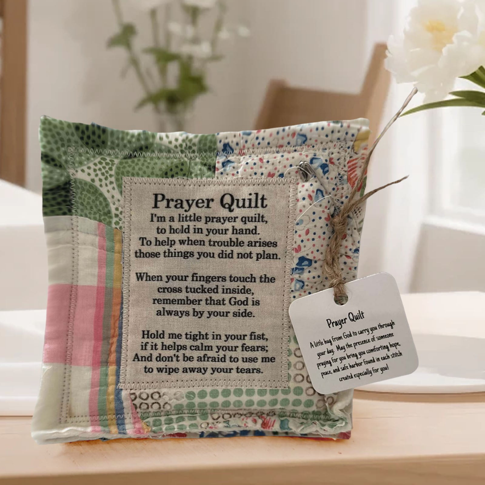 Prayer Quilt with Cross Inside, Handmade Sew Individually Colorful ...
