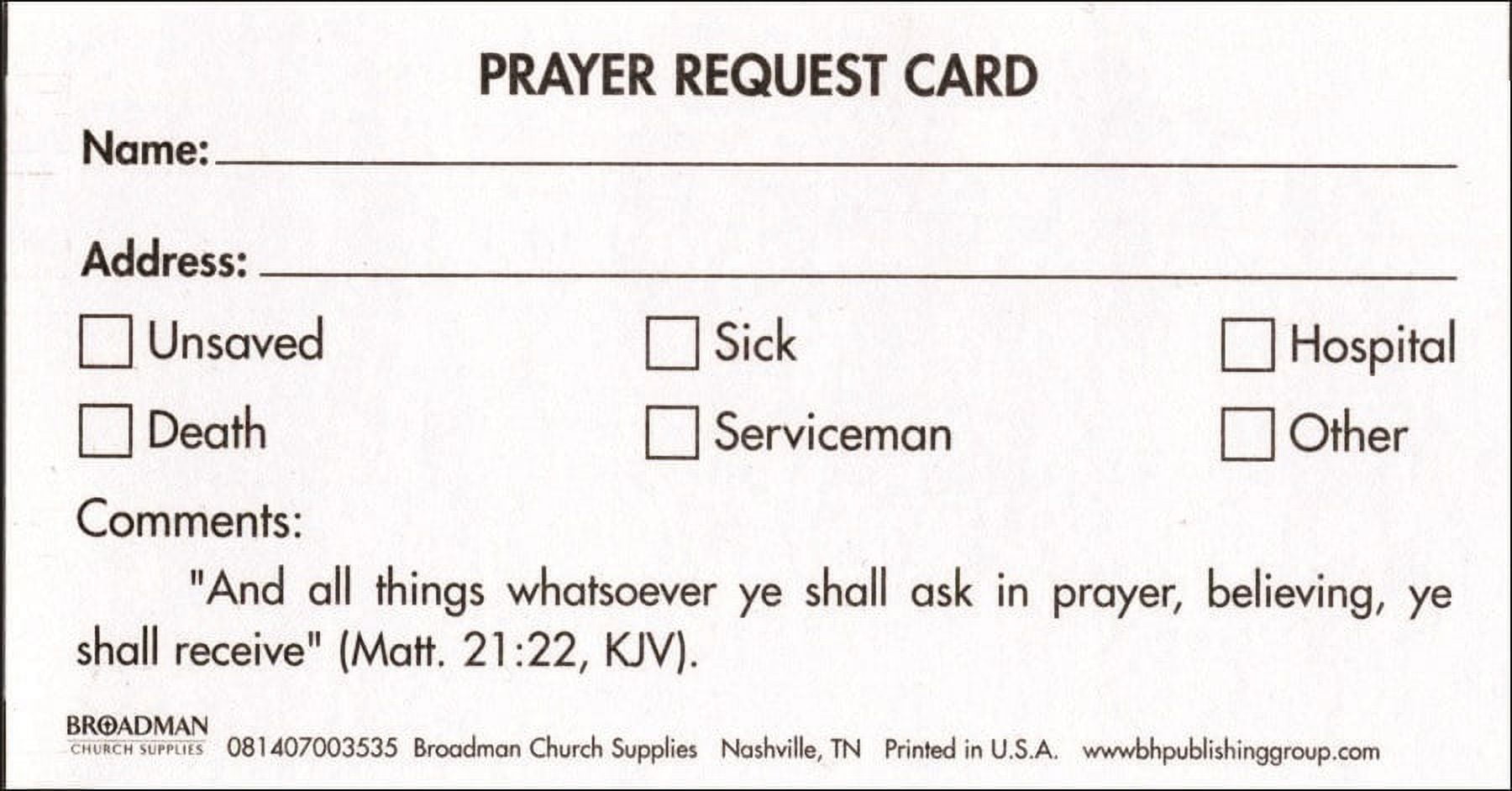 Prayer Request Card (Package of 100) : Matthew 21:22 (KJV) (Cards ...