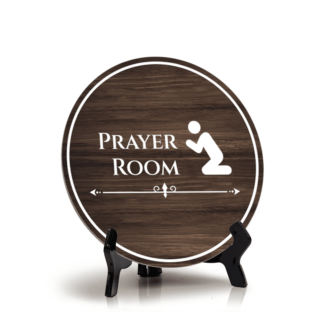 Prayer Room Circle Table Sign with Acrylic Stand (5x5") | Business and ...