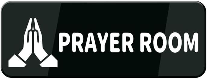 Prayer Room Sign 10"X3" Black White Acrylic - Self Stick Door Sign Wall ...