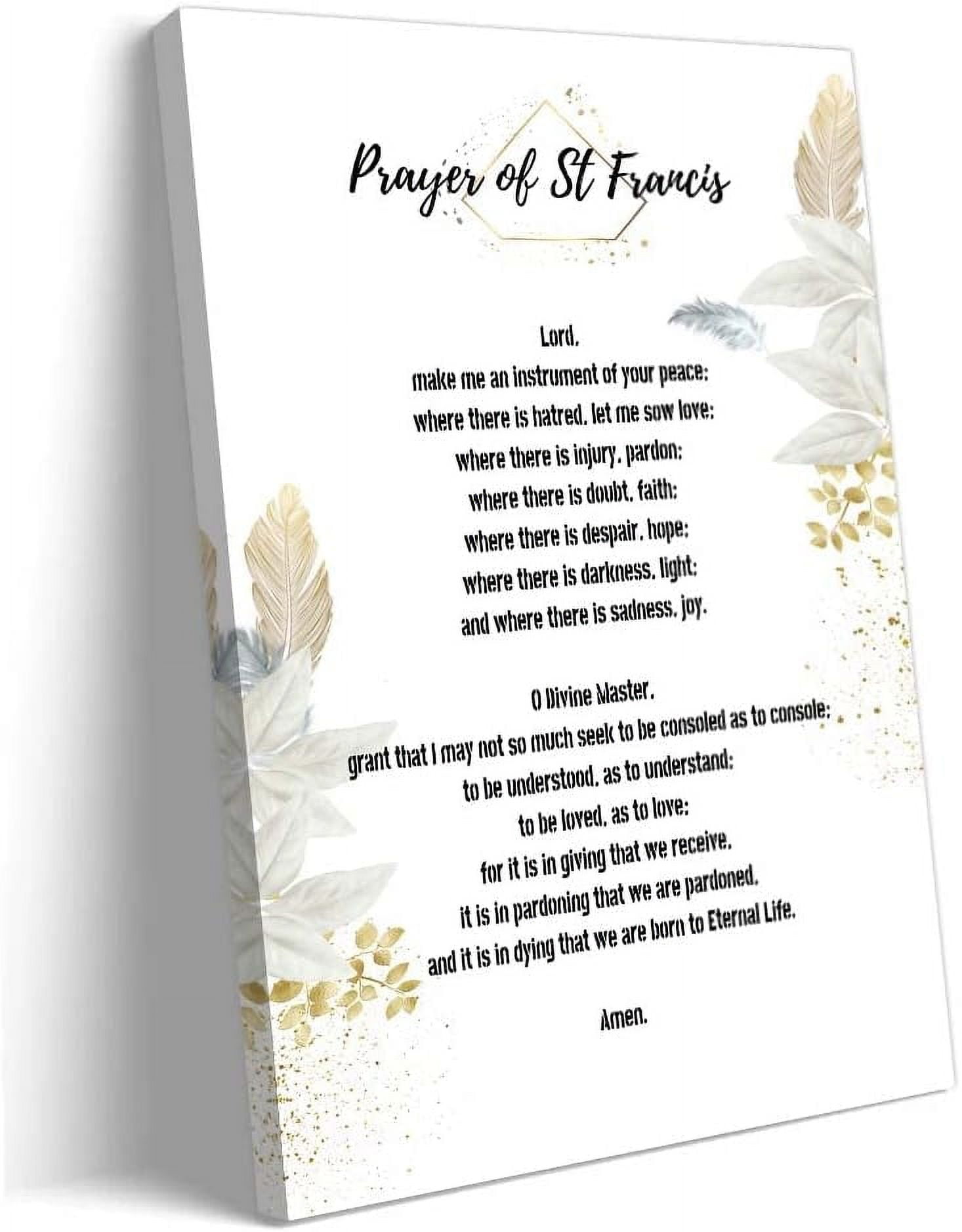 Prayer of ST Francis Wall Art Bible Verse Poster Framed Saint Francis ...