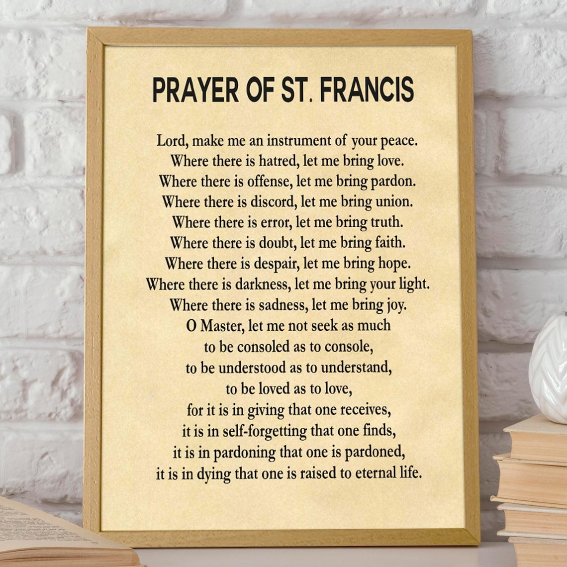 Prayer Of St Francis Prayer Poster Prayer Wall Art Christian Wall Art ...