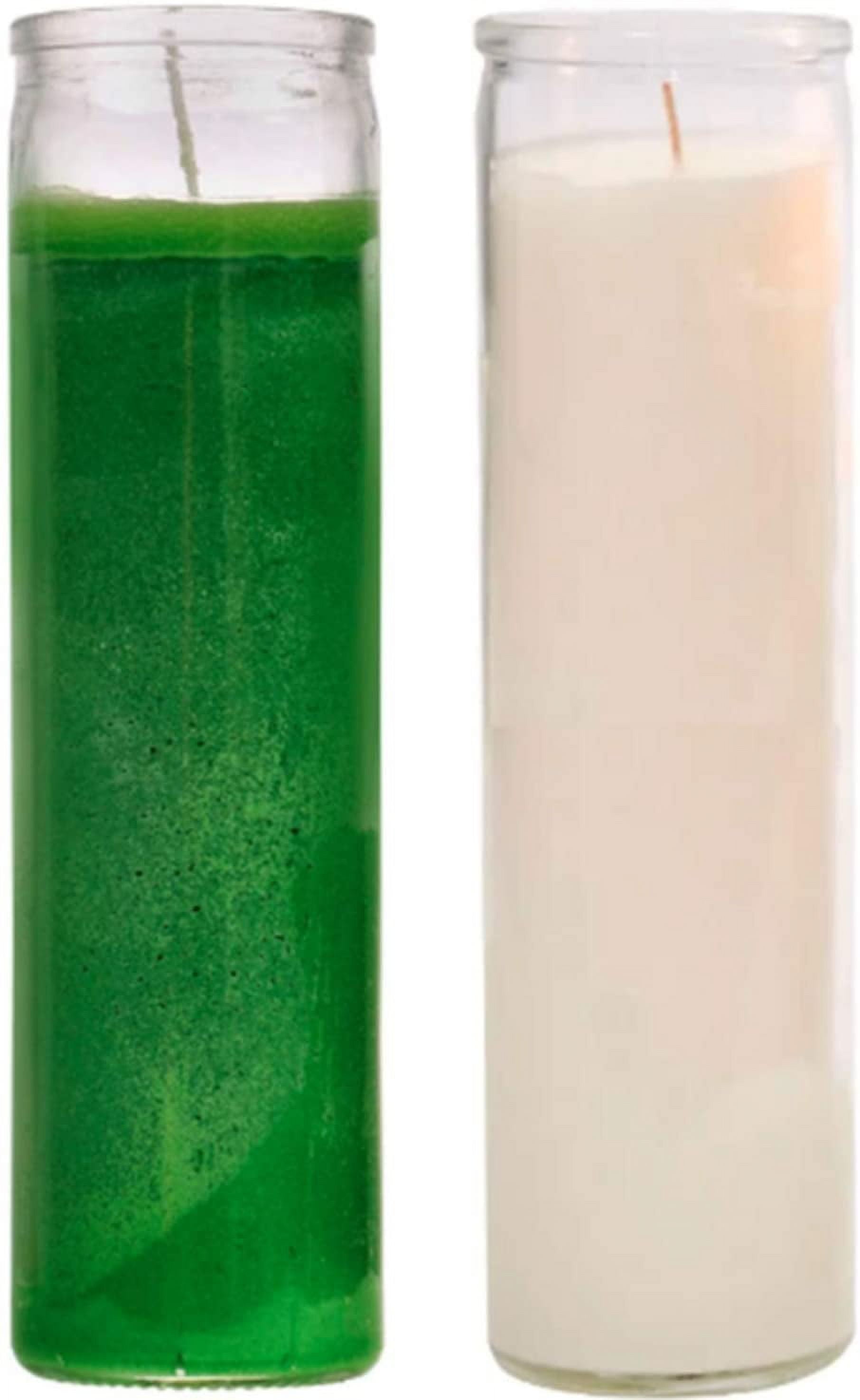 Prayer - Wax (2 Pc) Green and White Great for Sanctuary, Vigils and ...