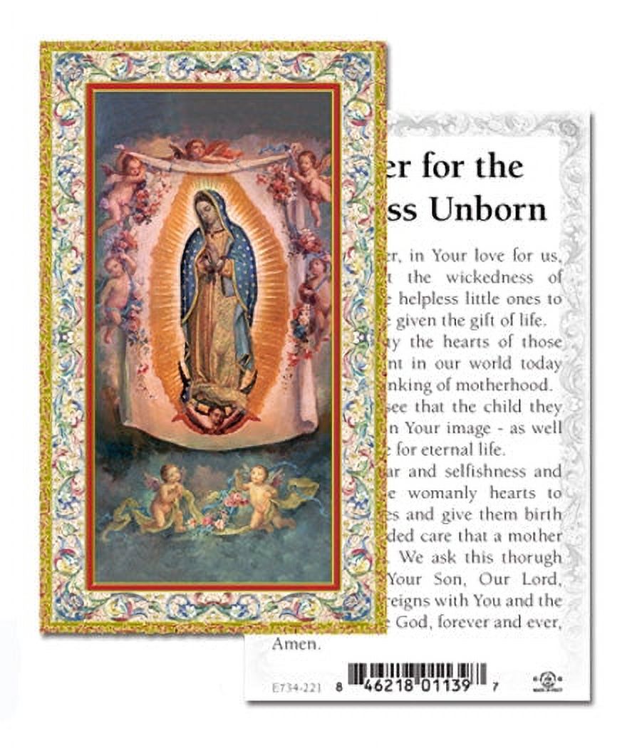 Prayer for the Helpless Unborn Gold-Stamped Catholic Prayer Holy Card with Prayer on Back, Pack ...