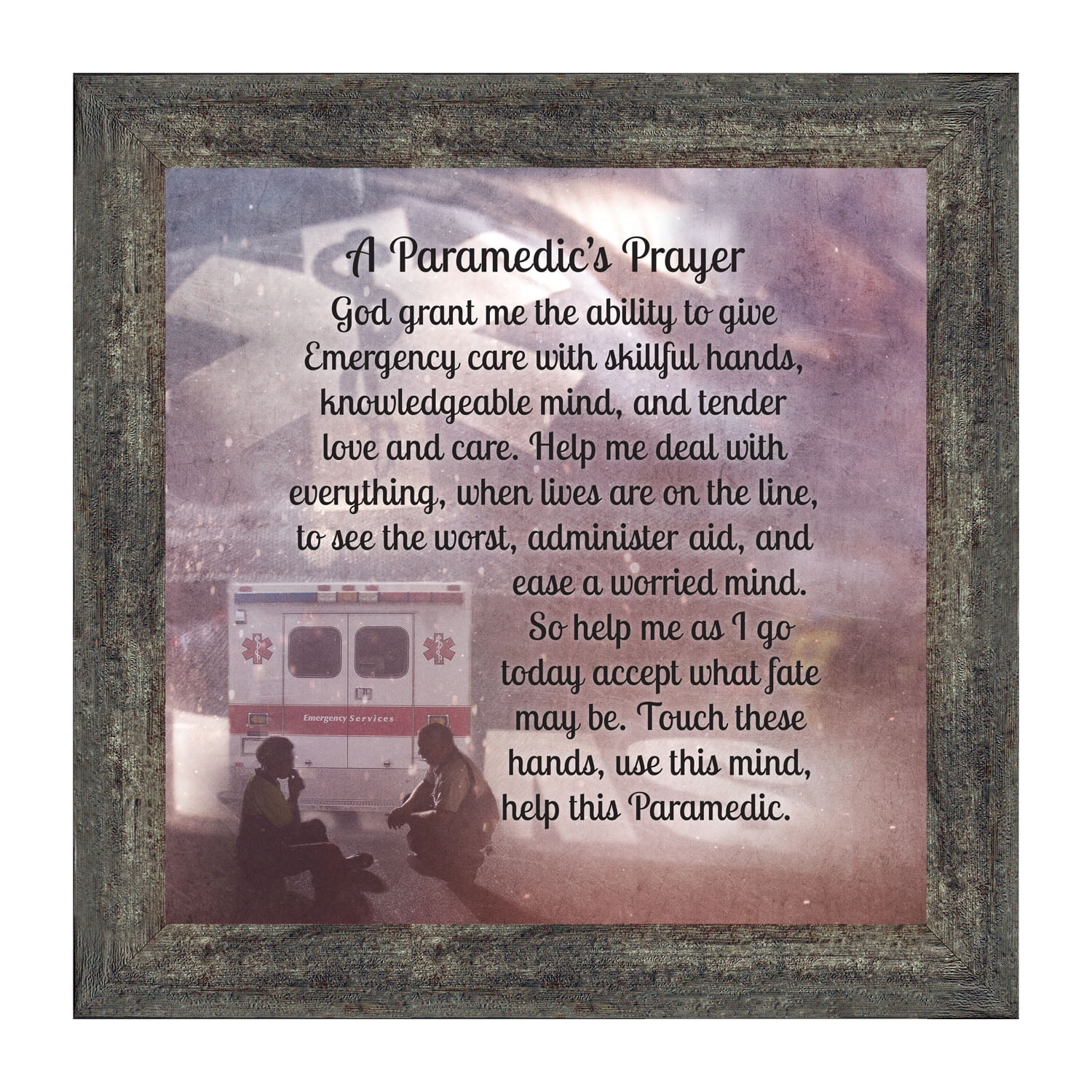 Prayer for the Paramedic Framed Poem, First Responders Gift, EMS, EMT ...