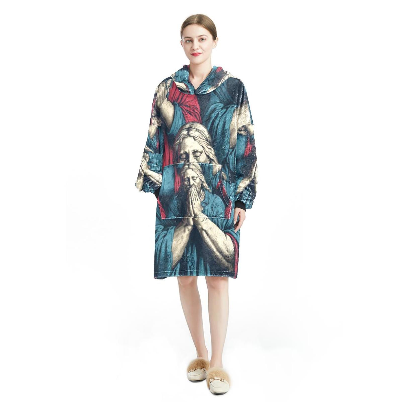 Prayer hands Cozy Microfiber Polyester Sweatshirt Blanket - Ultra Soft ...
