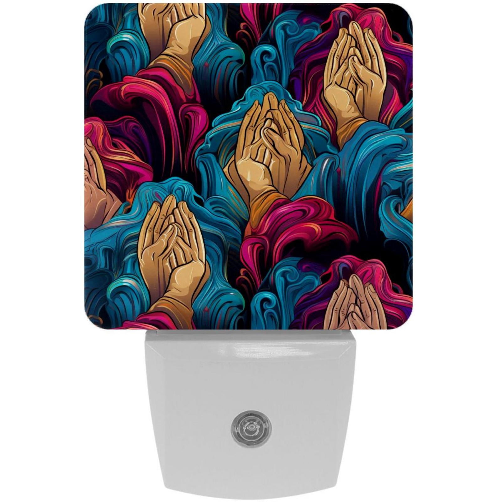 Prayer hands LED Square Night Lights - Energy Efficient Bedside Lamp ...