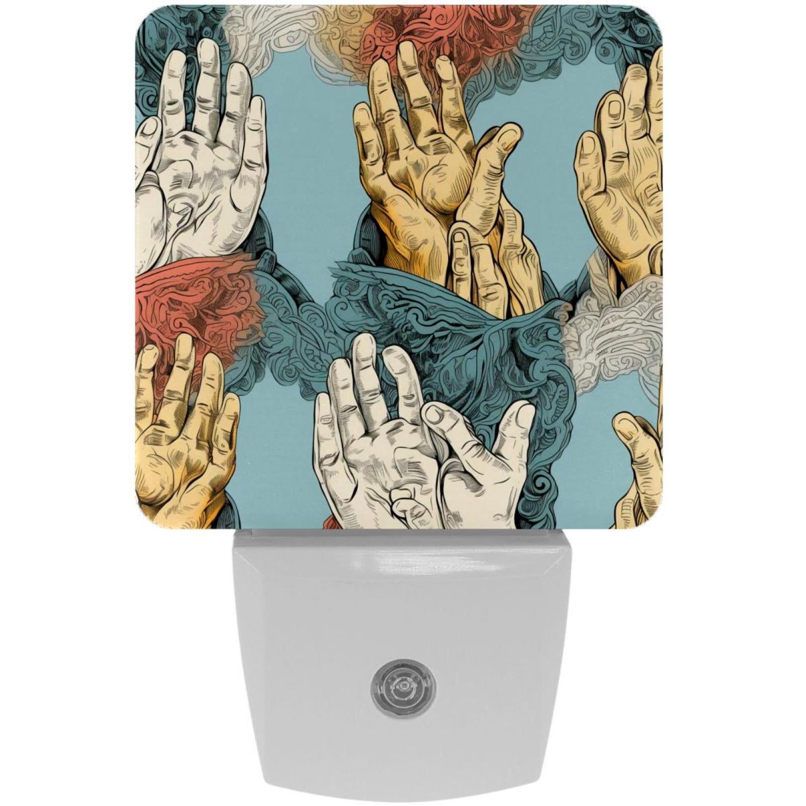 Prayer hands LED Square Night Lights - Energy Efficient Plug-in Wall ...