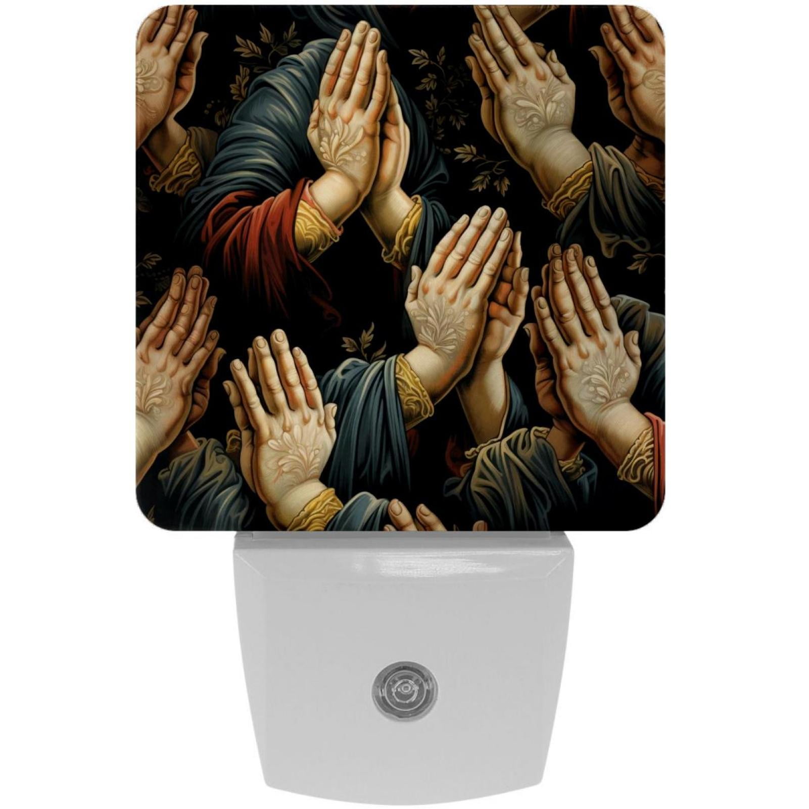 Prayer hands LED Square Night Lights - Small and Stylish Energy-Saving ...