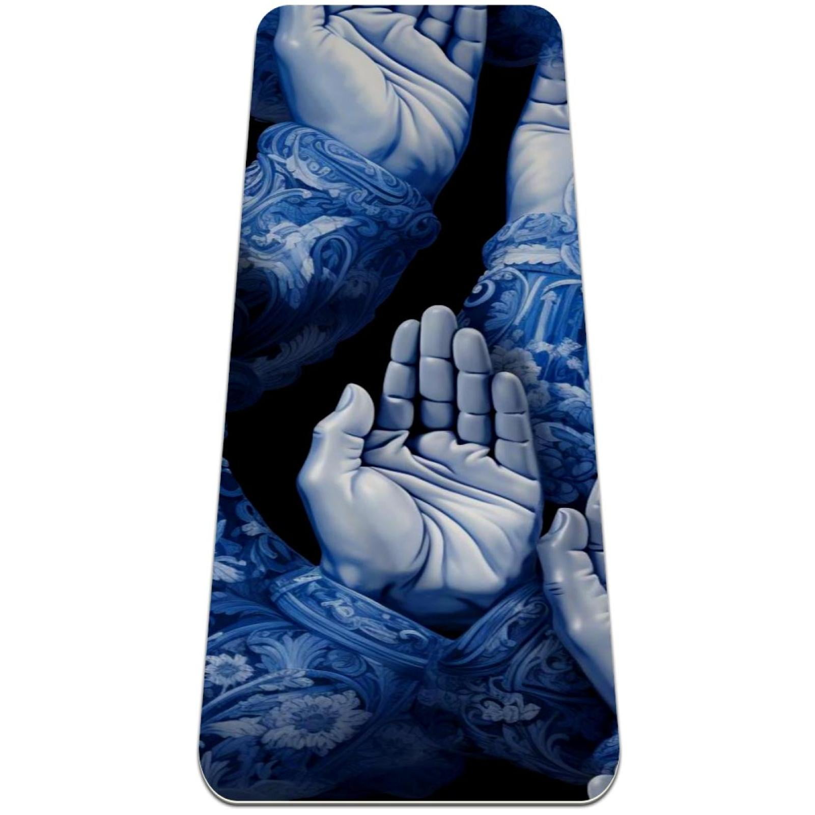 Prayer hands Premium TPE Yoga Mat - Exercise Mat for Home Fitness ...
