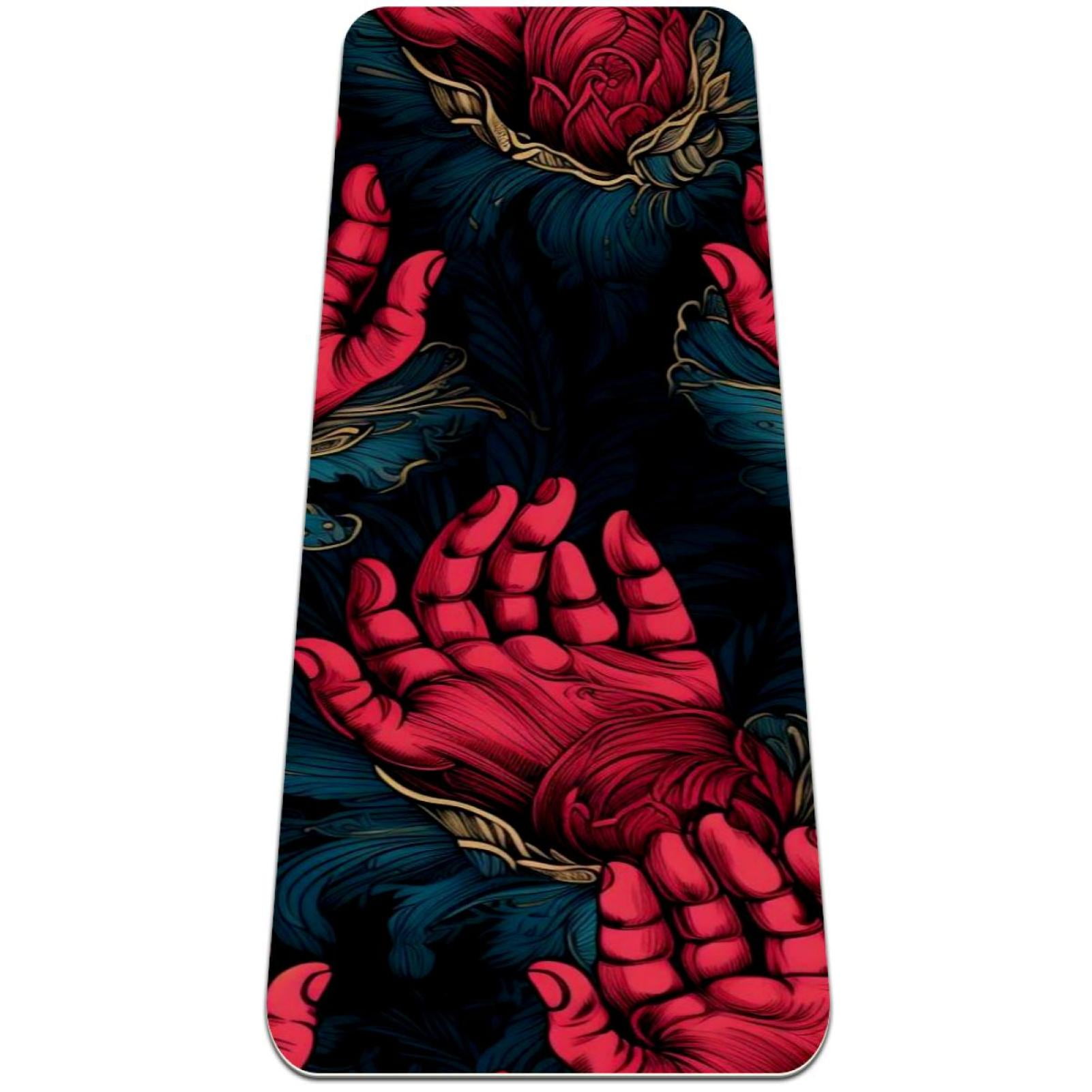 Prayer hands TPE Exercise Mat for Yoga Pilates Workout, Fitness Mat ...