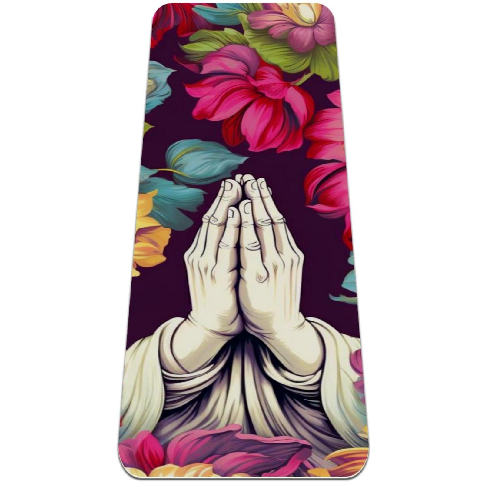 Prayer hands TPE Yoga Mat - Exercise Mat for Home Workouts and Gym ...
