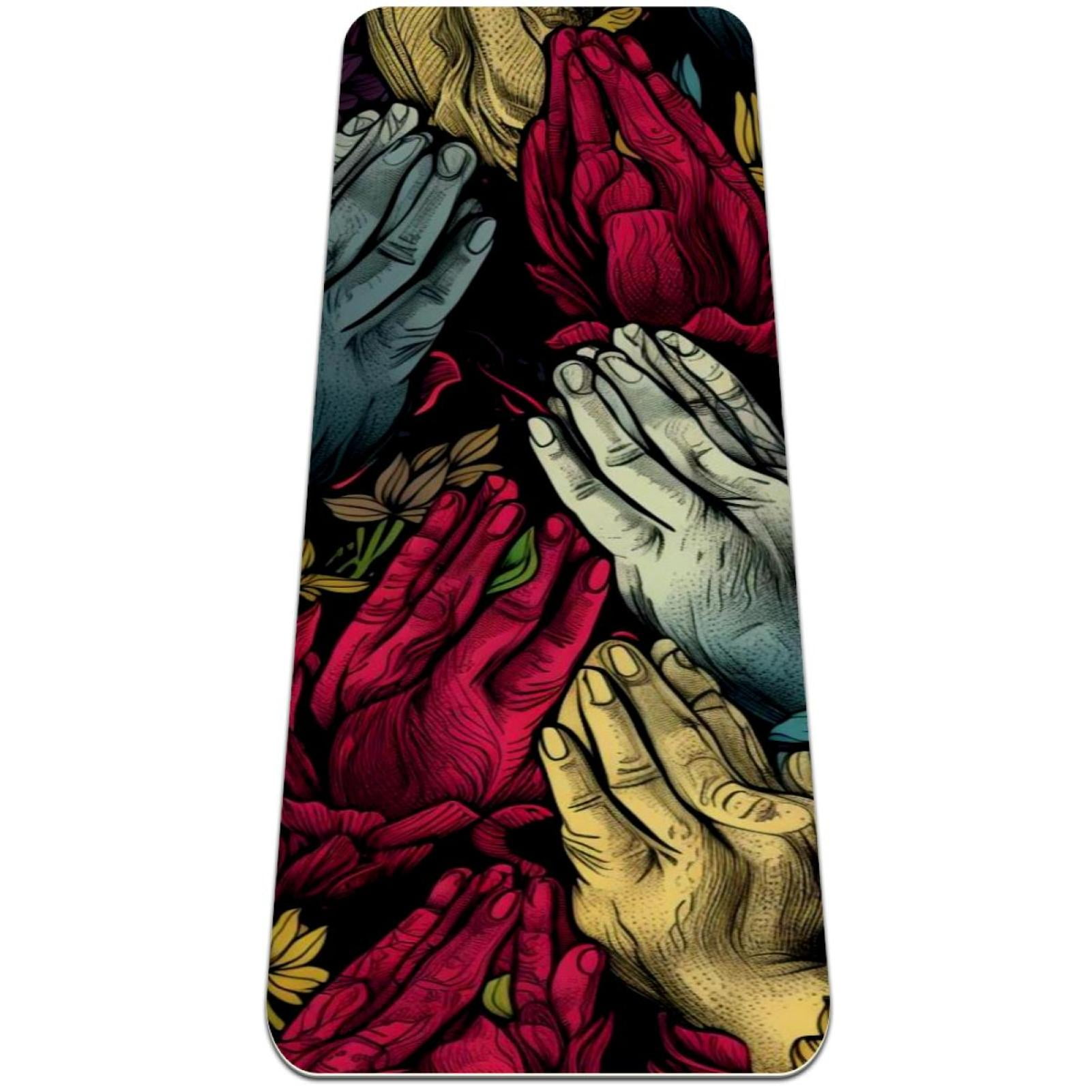 Prayer hands TPE Yoga Mat - Exercise Mat for Yoga, Pilates, and Fitness ...