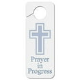 Prayer in Progress Religious Cross Plastic Door Knob Hanger Sign ...
