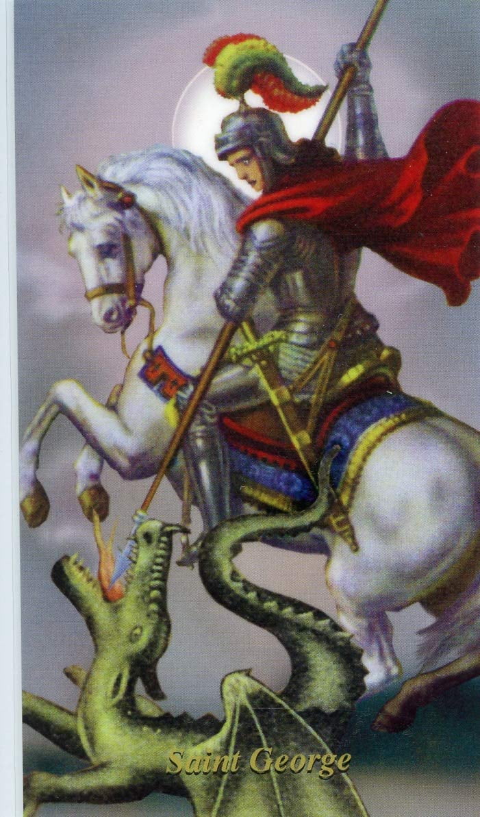 Prayer in honour of St. George holy card - laminated - Pack of 25 ...