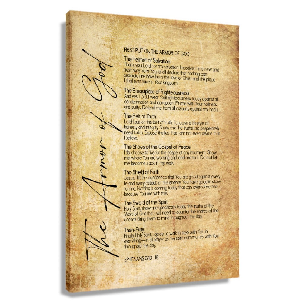 Prayer of Armor of God Ephesians 610–18 Bible Quote Wall Art Scripture ...