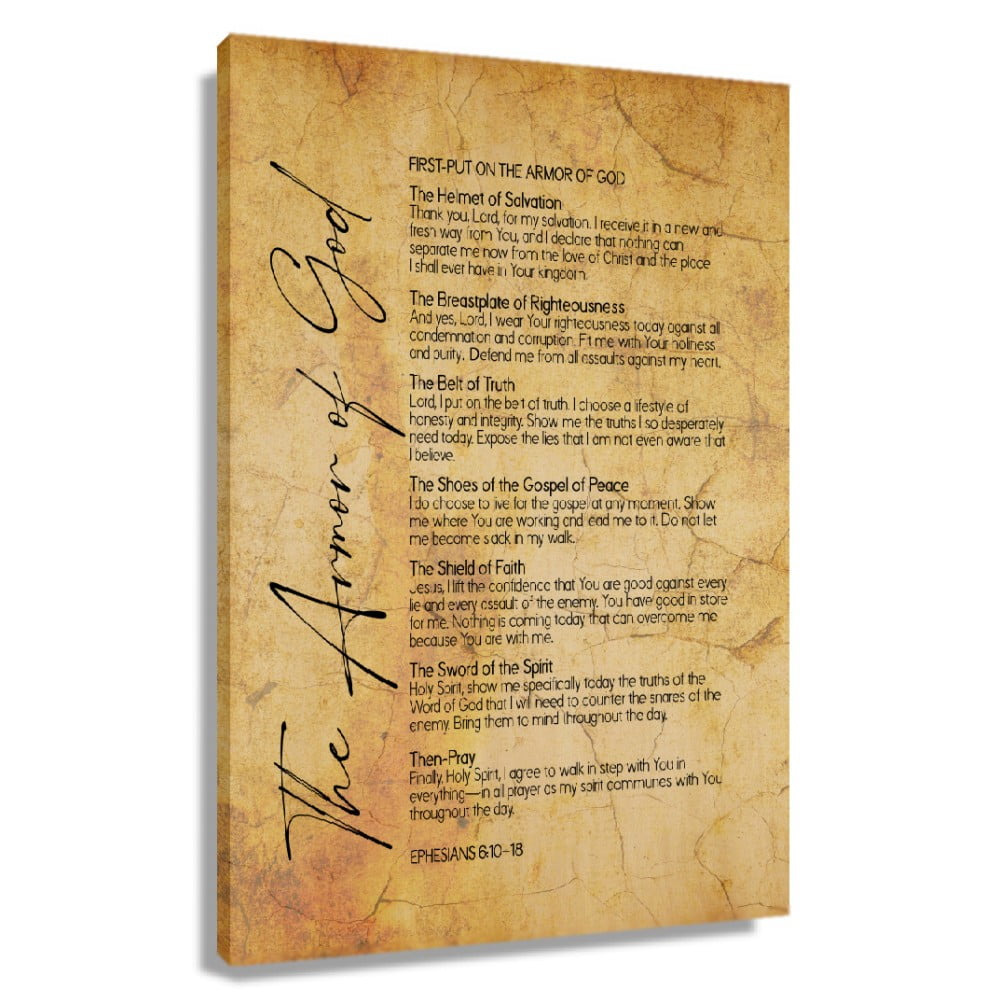Prayer of Armor of God Ephesians 610–18 Bible Scripture Wall Art Bible ...