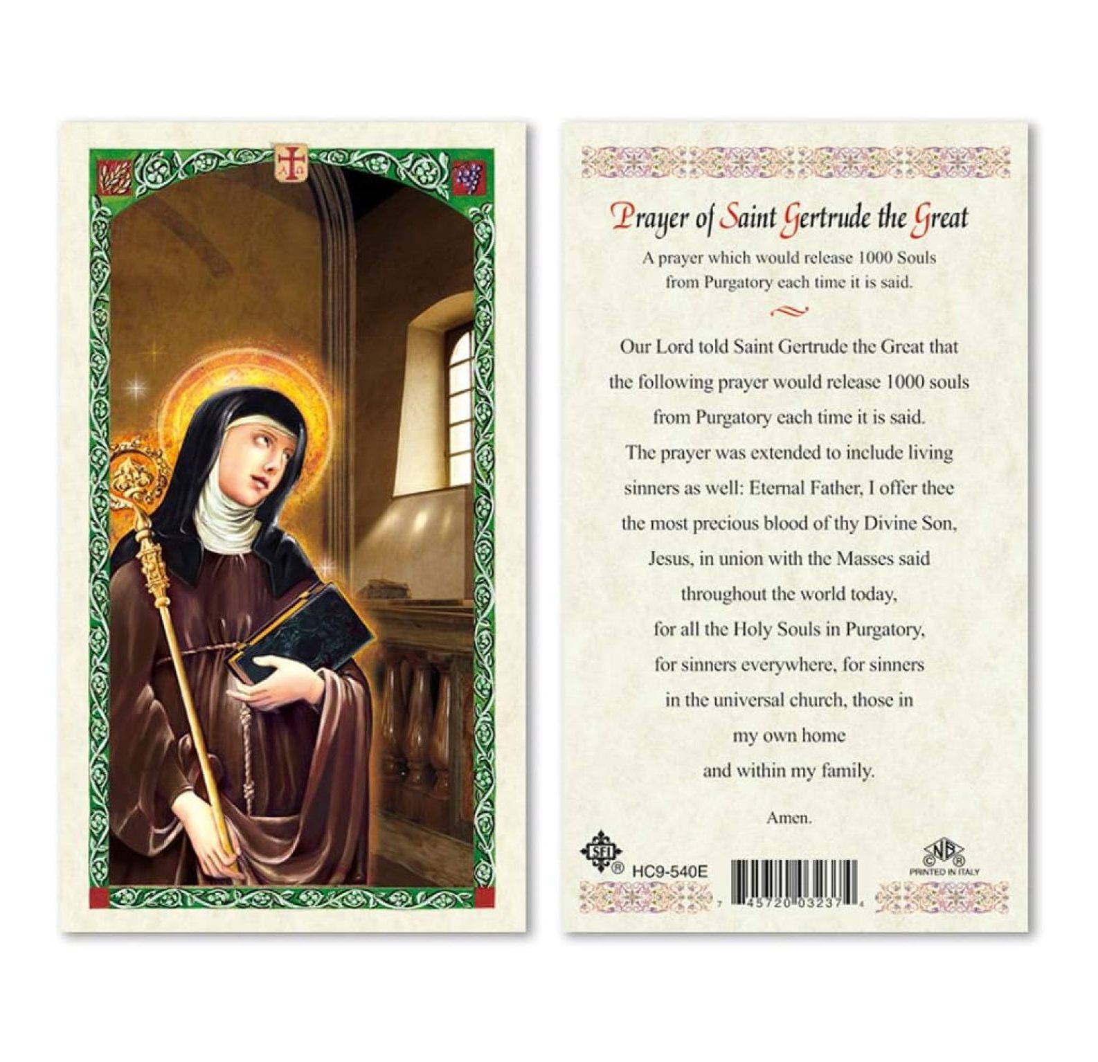 Prayer of Saint Gertrude the Great Laminated Prayer Cards - Pack of 25 ...
