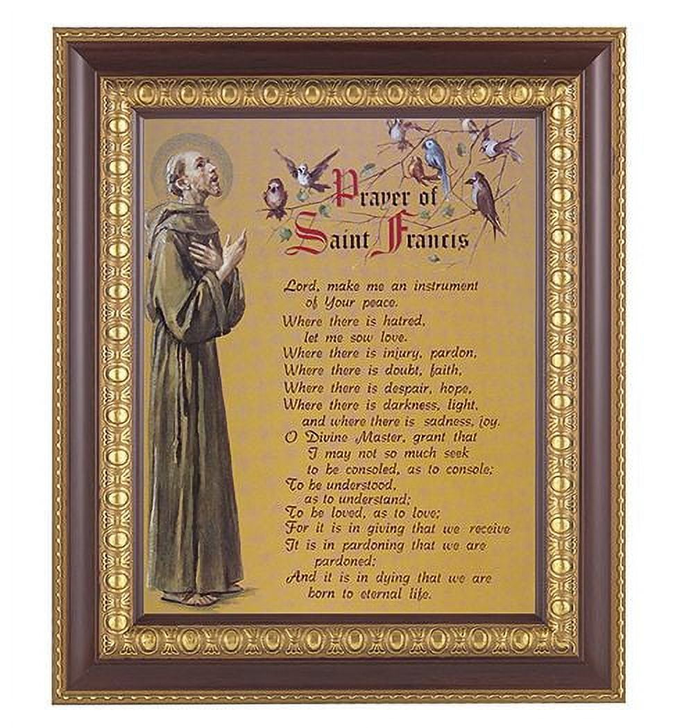 Prayer of St. Francis Picture Framed Wall Art Decor Large, Dark Cherry ...