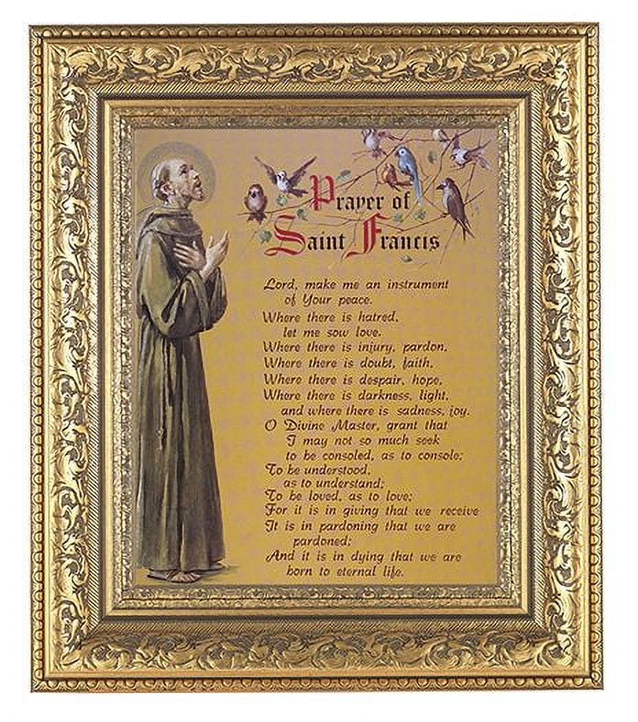 Prayer of St. Francis Picture Framed Wall Art Decor Large, Gold-Leaf ...