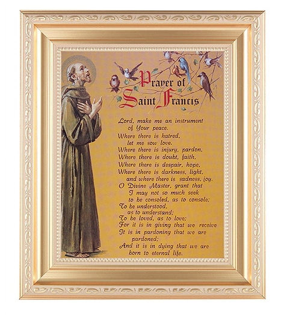 Prayer of St. Francis Picture Framed Wall Art Decor Large, Satin Gold ...