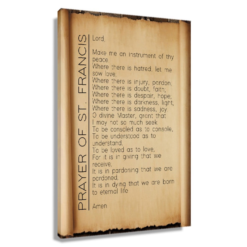 Prayer of St. Francis of Assisi Quotes Wall Art Prints Poster ...