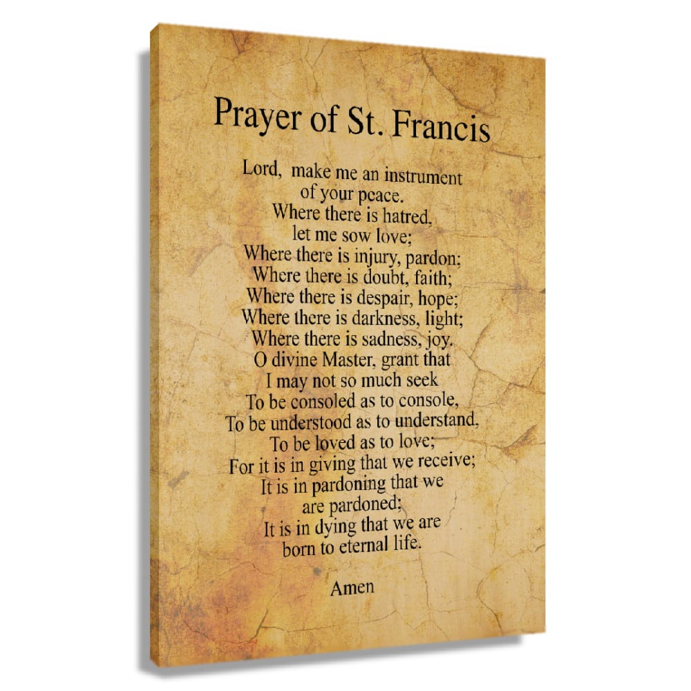Prayer of St. Francis of Assisi Quotes Wall Art Vintage Prints Poster ...