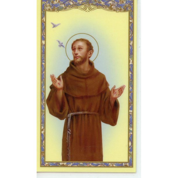 Prayer of St. Francis of Assisi holy card - laminated - Pack of 25 - Walmart Business Supplies