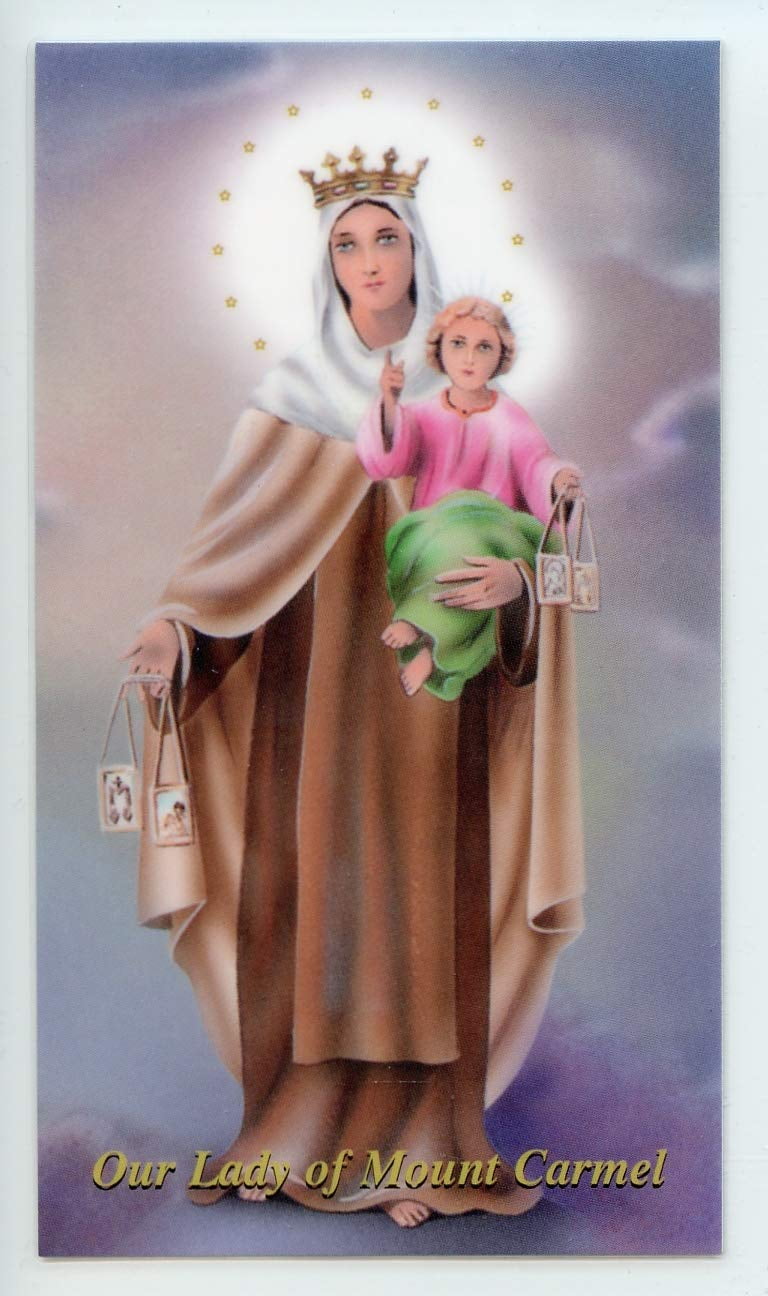 Prayer to Our Lady of Mount Carmel holy card - laminated - Pack of 25 - Walmart.com