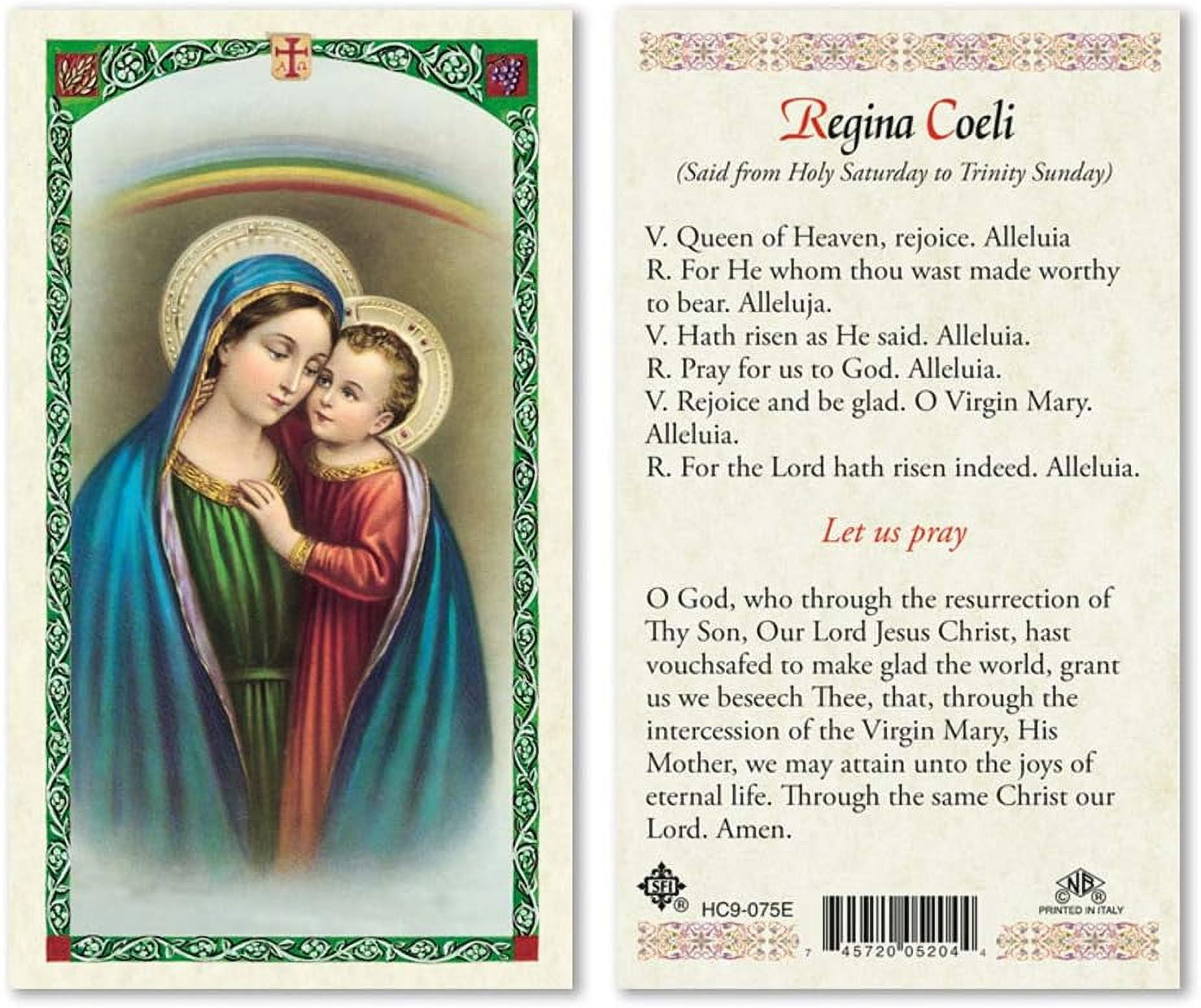 Prayer to Regina Coeli Laminated Prayer Cards - Pack of 25- English ...