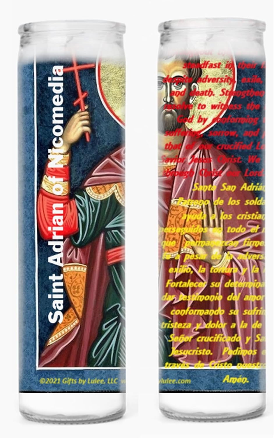 Prayer to SAINT ADRIAN OF NICOMEDIA Set of 2 Candles Patron of arms ...