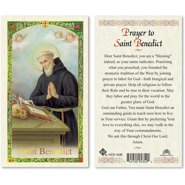 Prayer to Saint Benedict Laminated Prayer Cards - Pack of 25 - Walmart.com