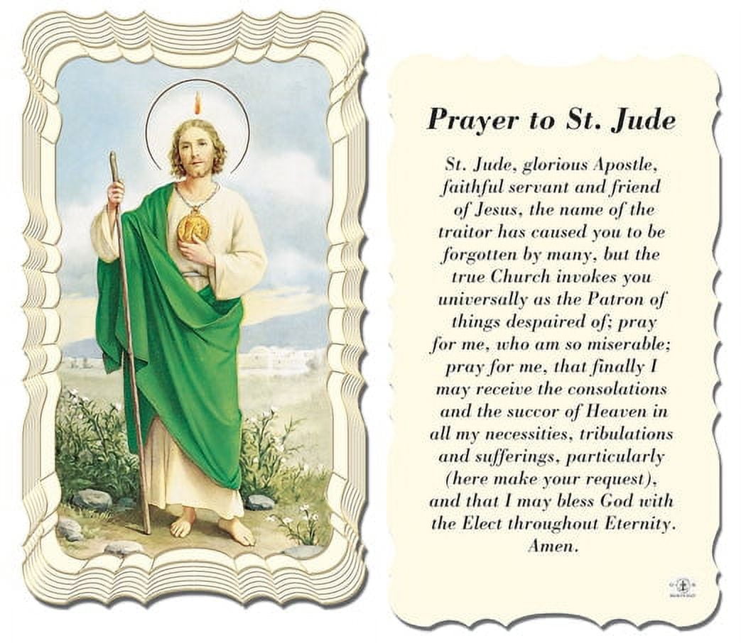 Prayer to Saint Jude Catholic Prayer Holy Card with Prayer on Back ...