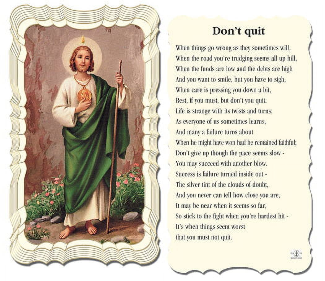 Prayer to Saint Jude Catholic Prayer Holy Card with Prayer on Back ...