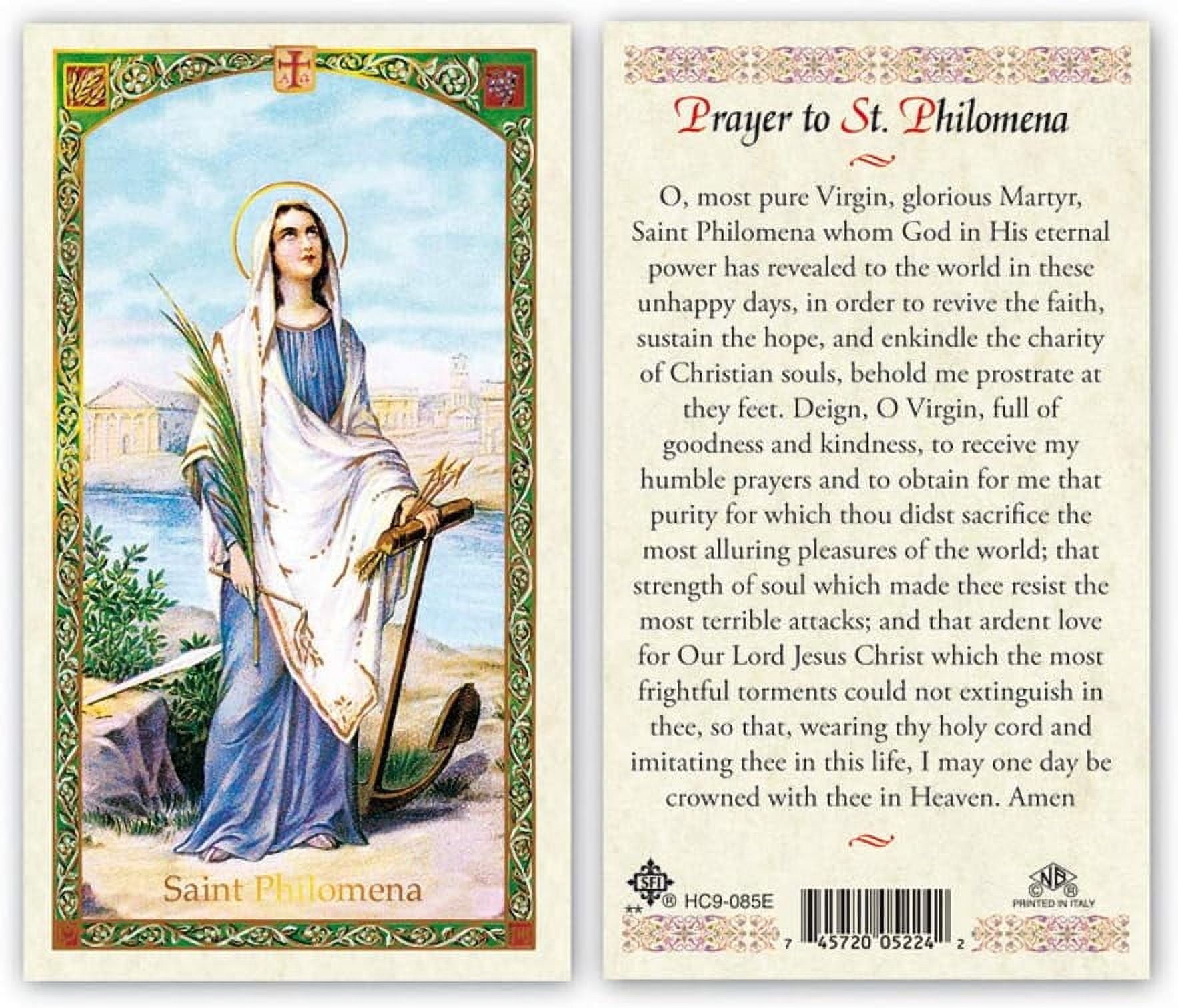 Prayer to Saint Philomena Laminated Prayer Cards - Pack of 25- English ...