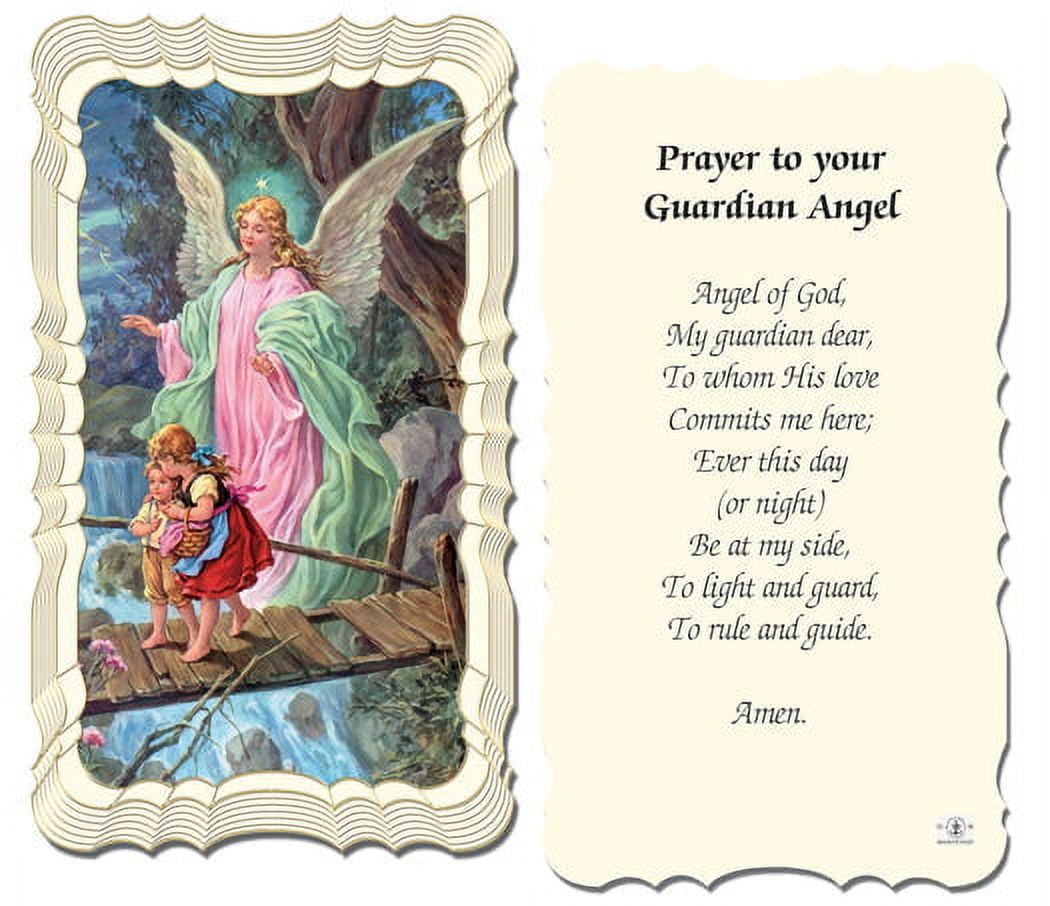 Prayer to Your Guardian Angel Catholic Prayer Holy Card with Prayer on ...
