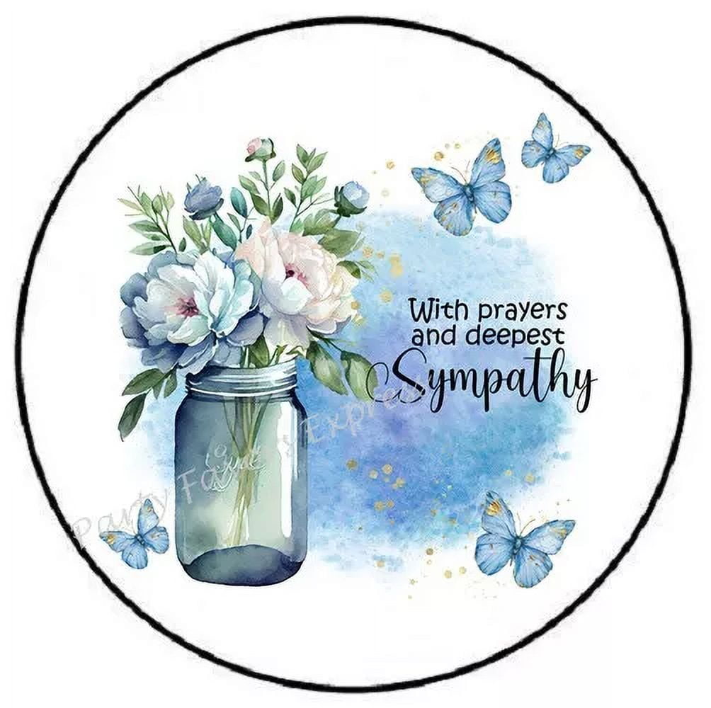 With Prayers And Deepest Sympathy Sticker Party Favors Sticker Envelope ...