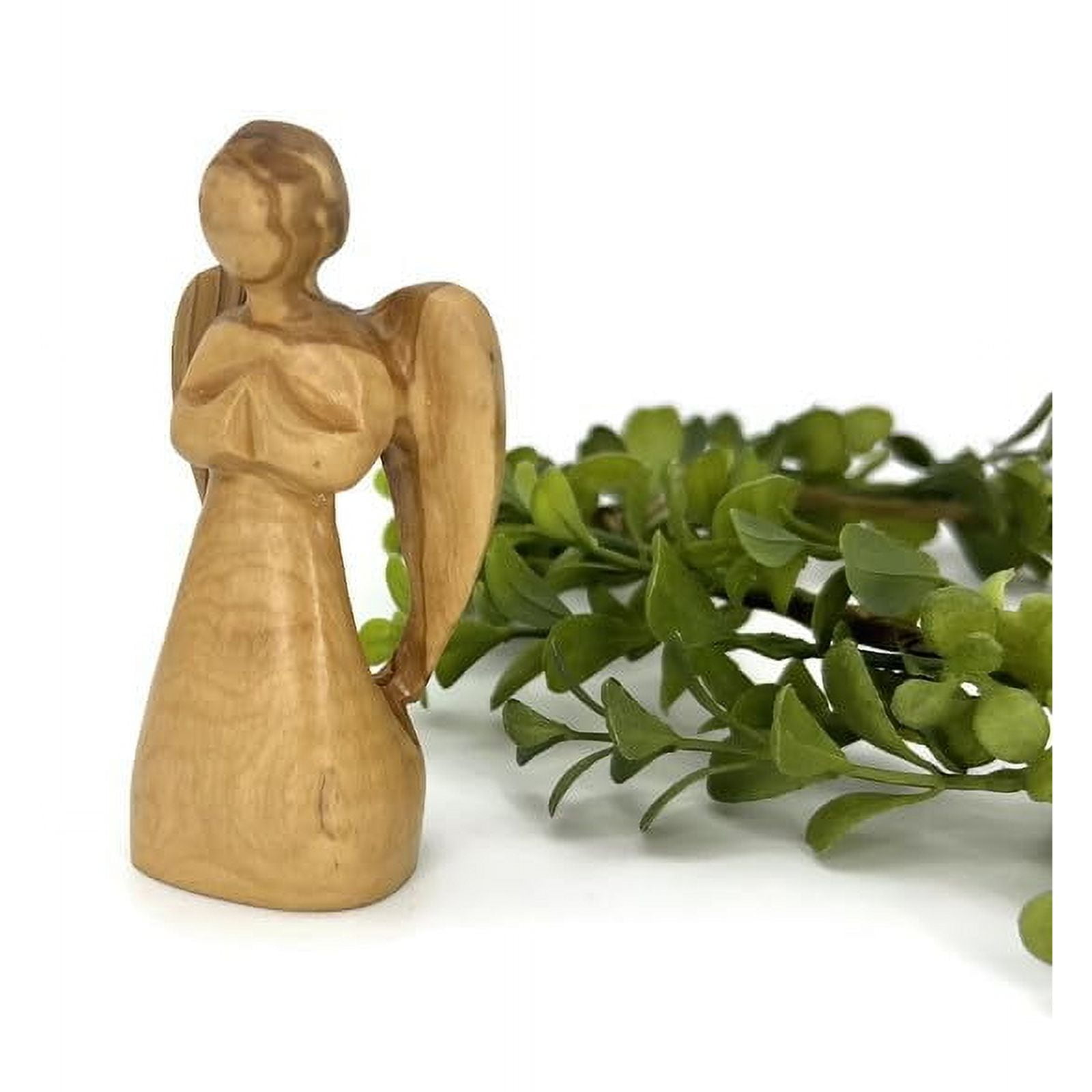 Praying Angel Figurine, Olive Wood Guardian Angel Figurine Handmade in ...