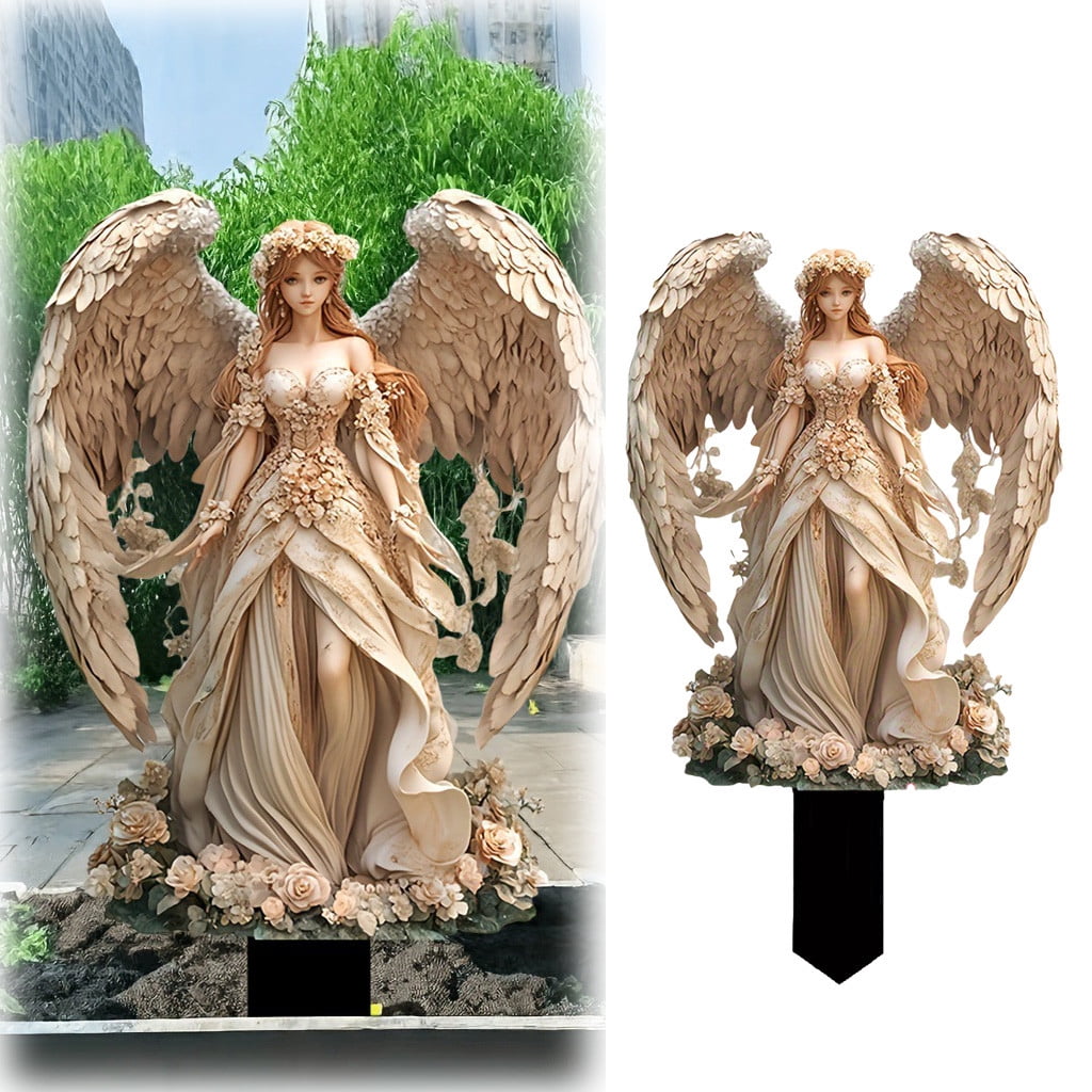 Praying Angel Garden Memorial Stake, 1 Count, 11.8 Inch, Acrylic Yard ...