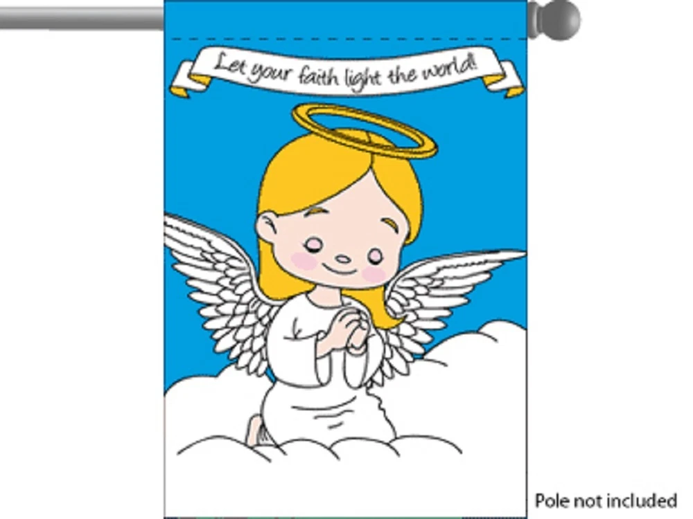 Praying Angel Girl Faith Religious Garden Banner/Flag 28"X40" Sleeved ...