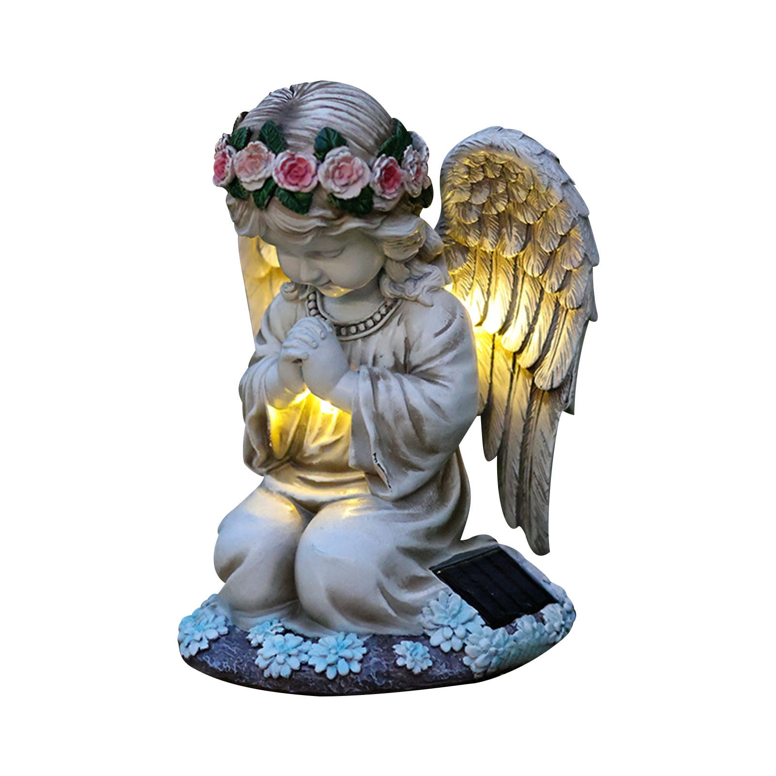 Praying Angels Figurine, Solar Garden Angel Statues, Waterproof ...