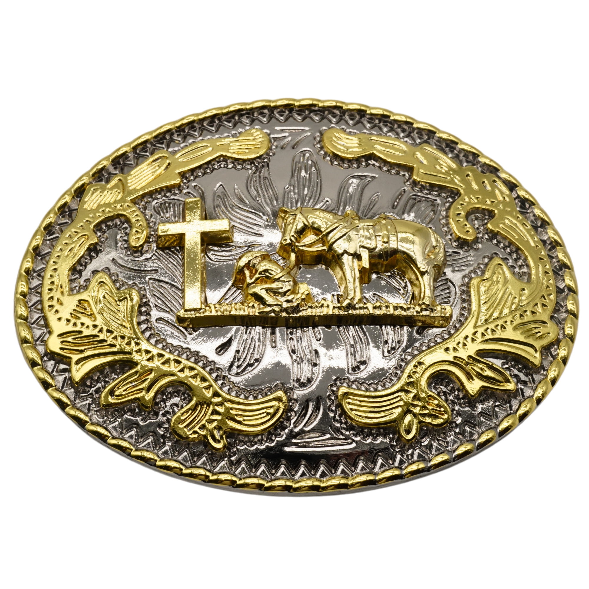 WMG Praying Cowboy Cross Rodeo Belt Buckle, Zinc Alloy, Fits 1.5 Inch ...