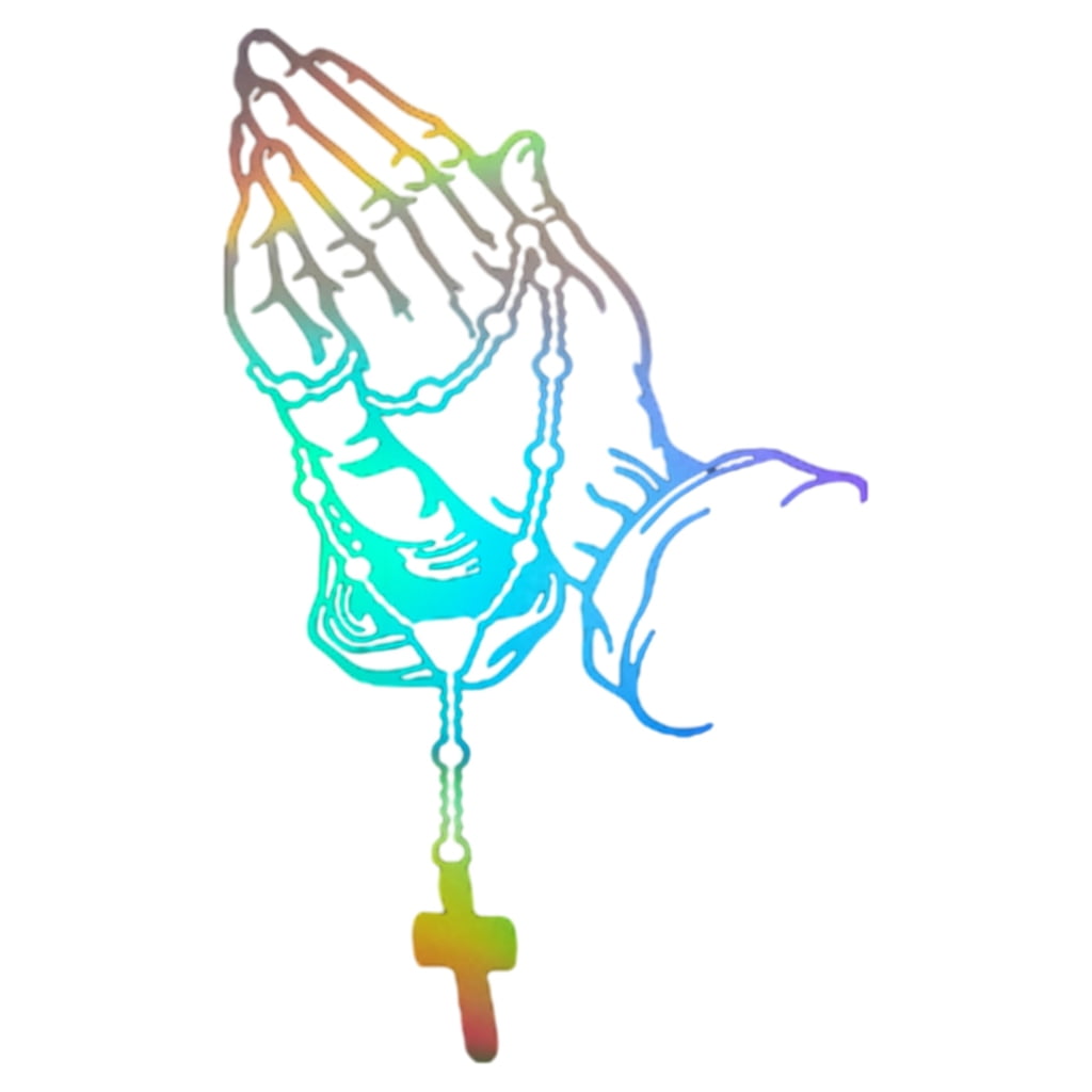 Praying Hand Decal Sticker Religious Bumper Window Window Laptop Rosary ...