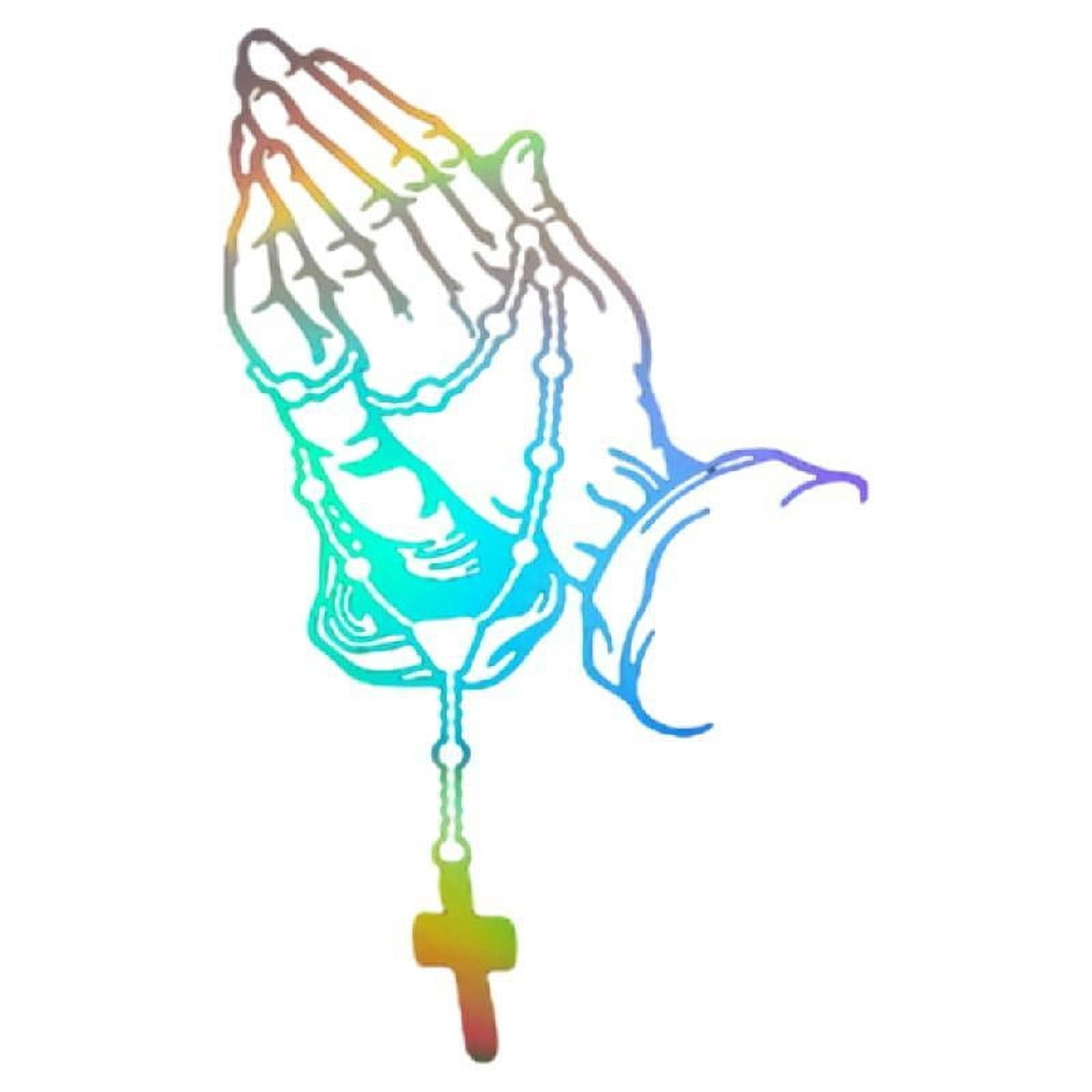 Praying Hand Decal Sticker Religious Bumper Window Window Laptop Rosary ...