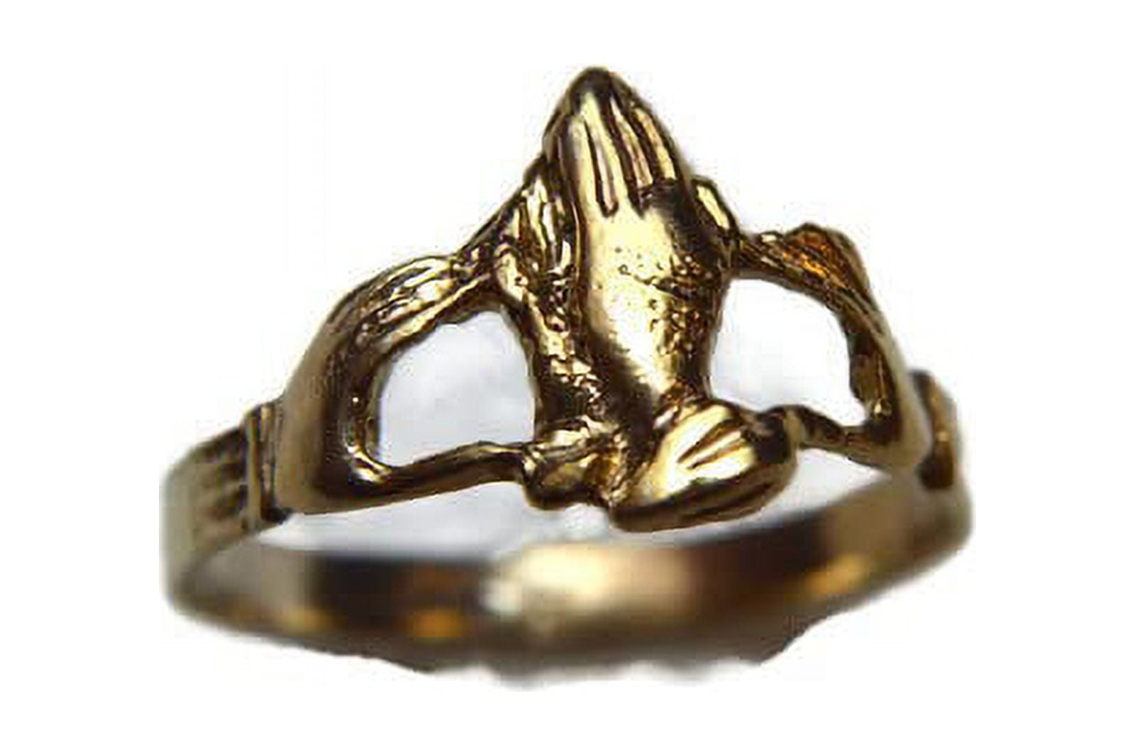 Praying Hand Small Ring 14k Solid Yellow Gold!! - Walmart.com