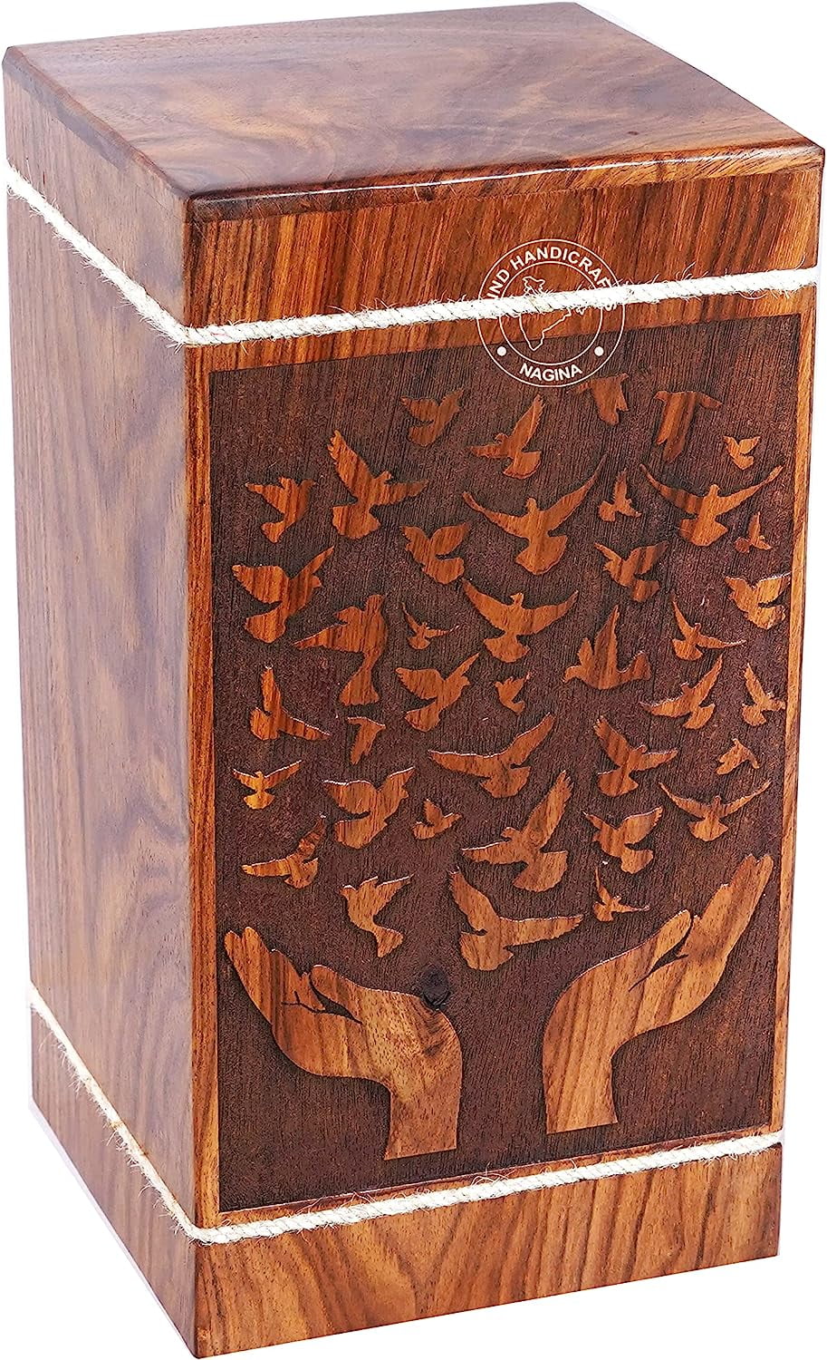 Praying Hand Wooden Urns for Human Ashes Adult Large - Tree of Life ...