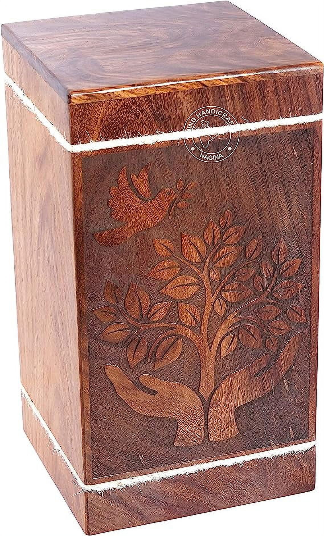 Praying Hand Wooden Urns for Human Ashes Adult Large - Tree of Life ...