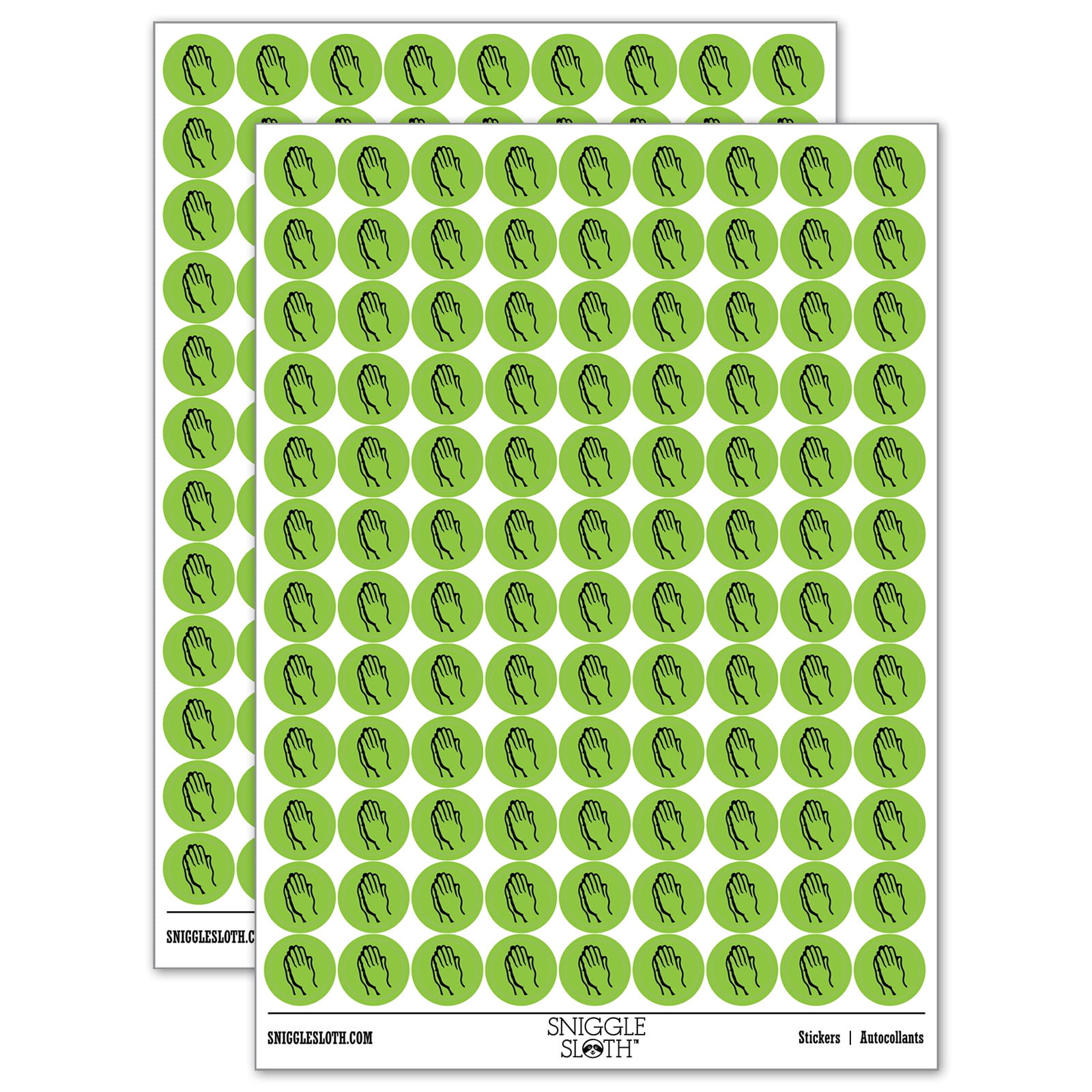 Praying Hands 200+ Round Stickers - Light Green - Matte Finish - 0.50 ...